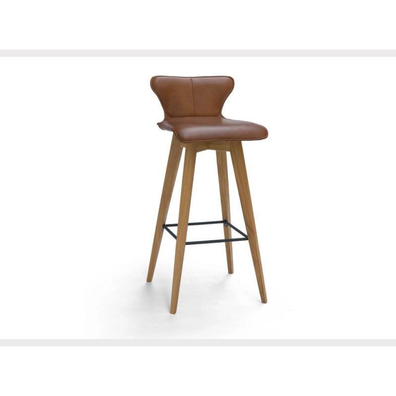 Bar Stool | Oak and Leather | Holloways